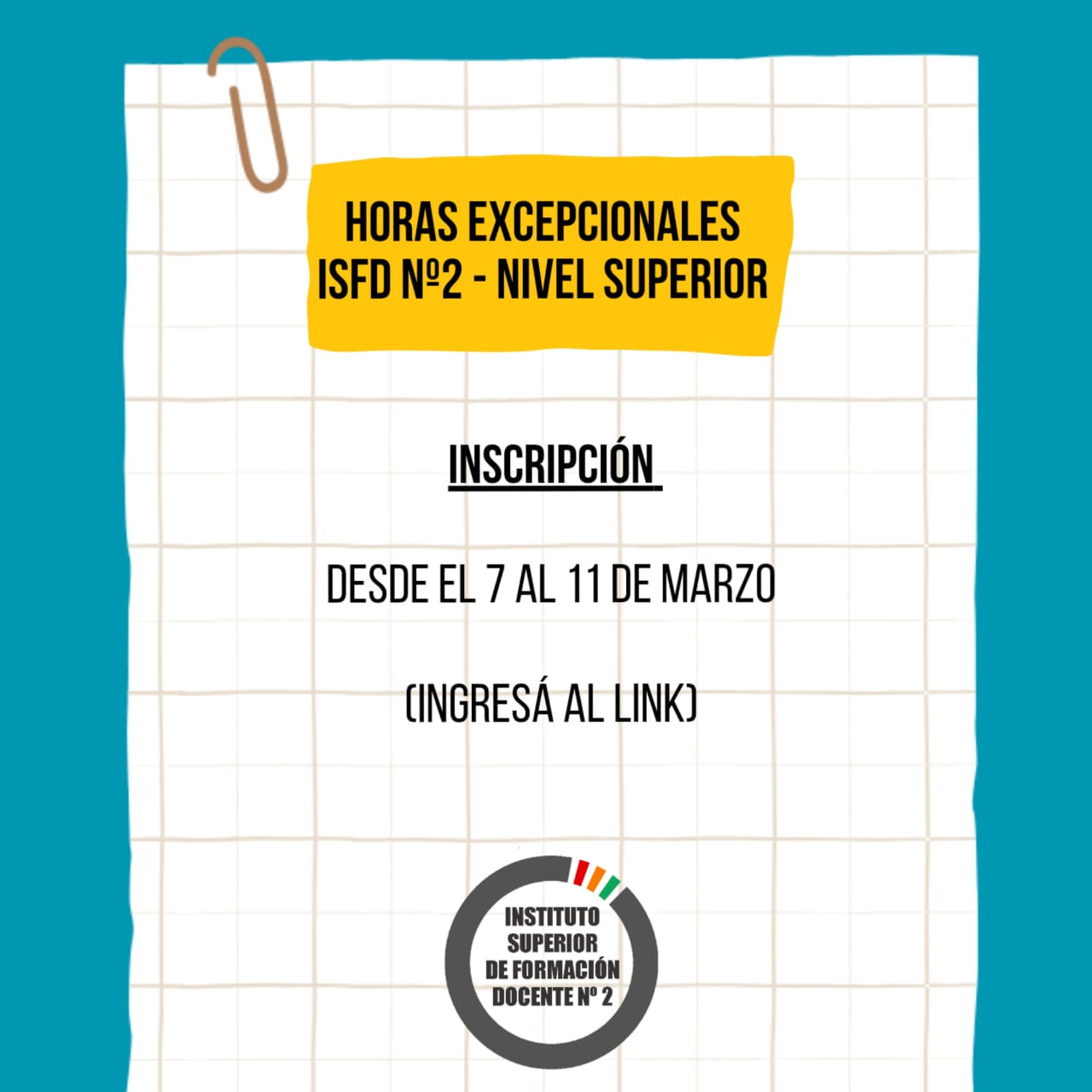 INSTITUTO SUPERIOR DE FORMACIÓN DOCENTE Nº 2